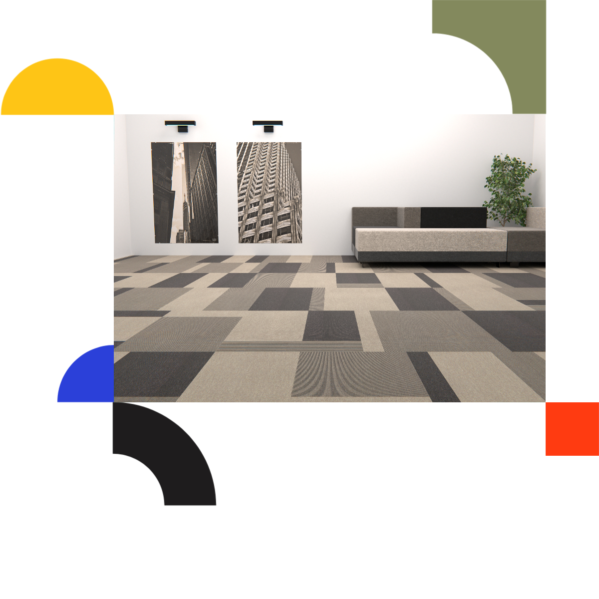 Paragon Carpet Tiles use Regenereted Nylon Econyl